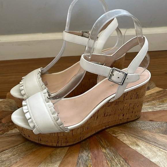 kate spade | Shoes | Kate Spade Tomas White Platform Sandals Size 8 2 ...